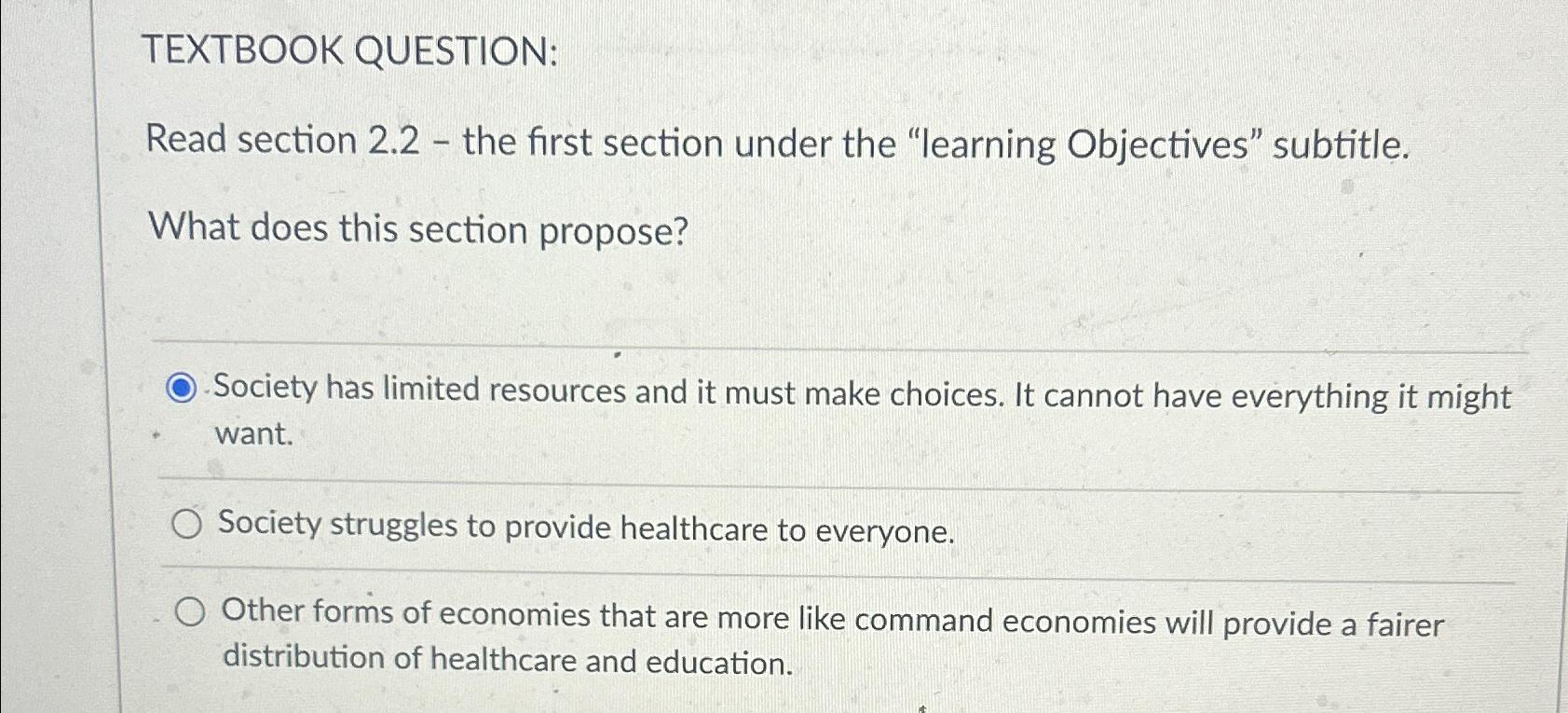 Solved TEXTBOOK QUESTION:Read section 2.2 - ﻿the first | Chegg.com