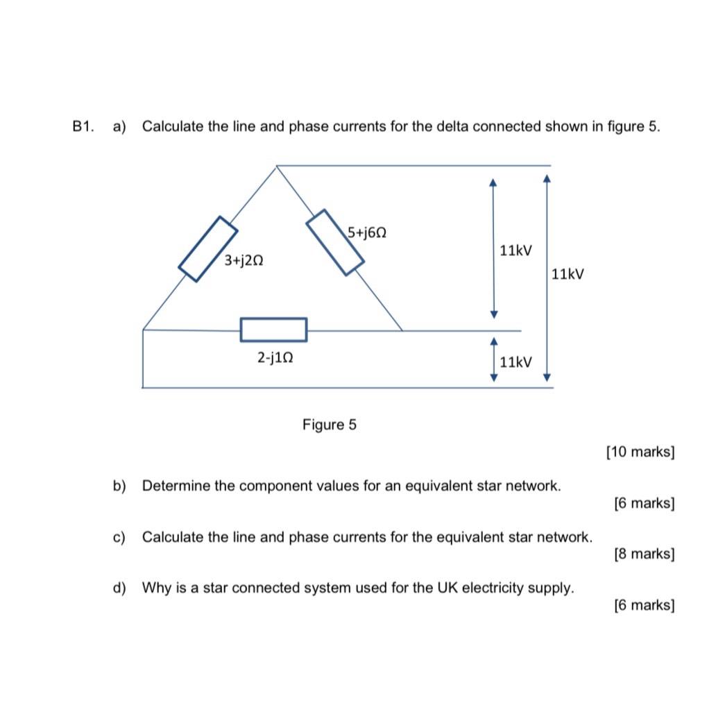Solved B1. ﻿a) ﻿Calculate the line and phase currents for | Chegg.com