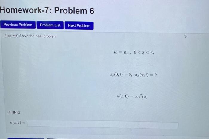 Solved Homework 7 Problem 6 Previous Problem Problem List 3245