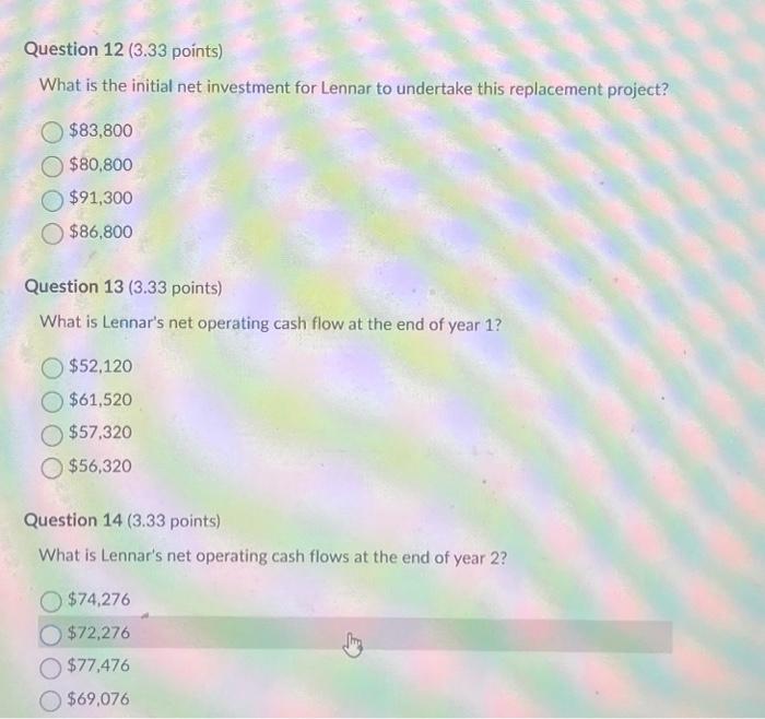 Solved Lennar, Inc. is considering an asset replacement | Chegg.com