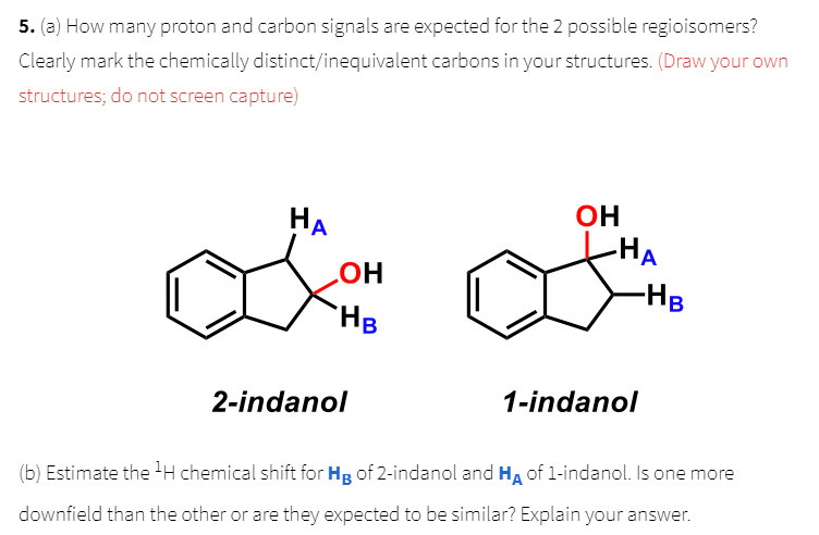 Solved (a) ﻿How many proton and carbon signals are expected | Chegg.com