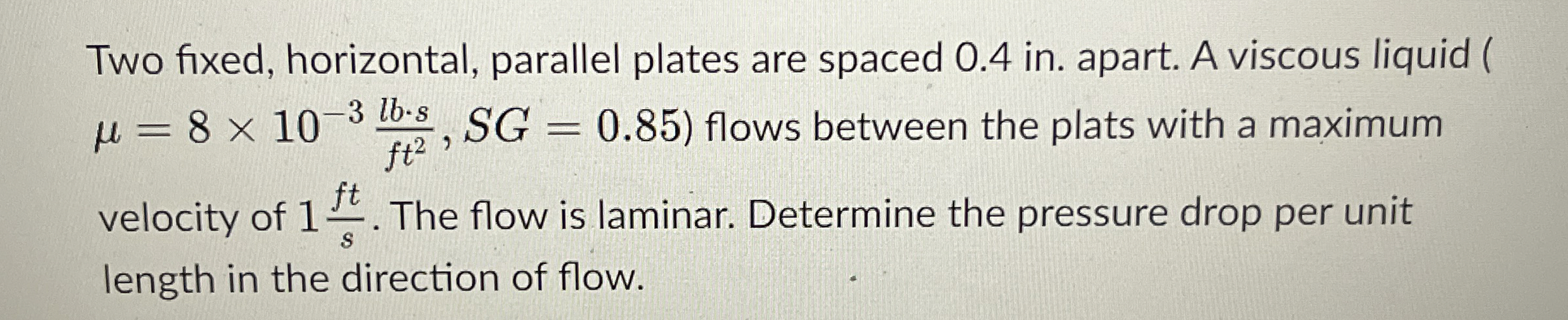 Solved Two fixed, horizontal, parallel plates are spaced 0.4 | Chegg.com