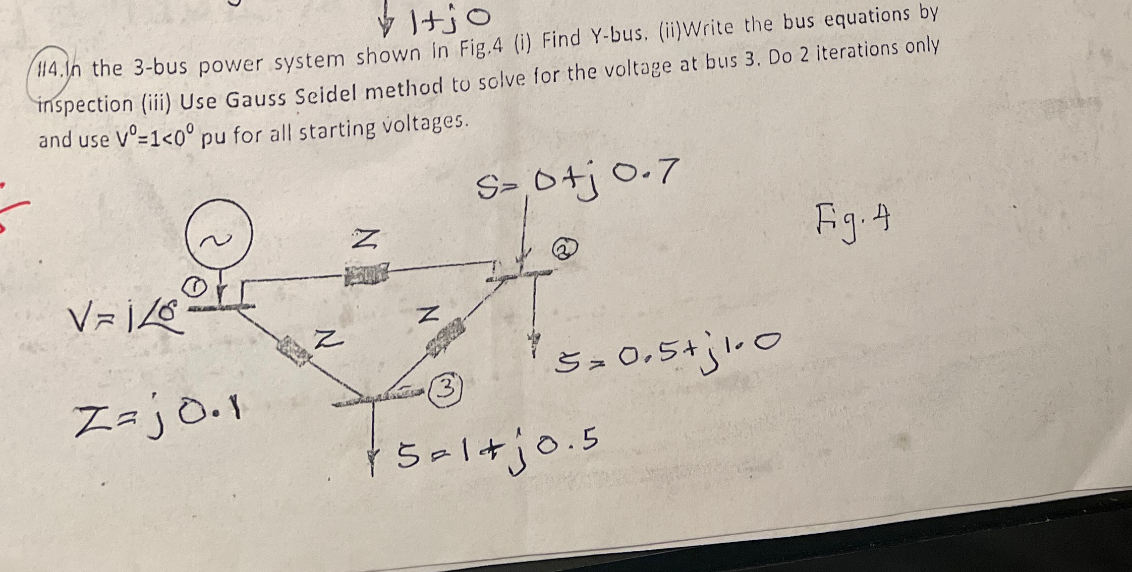 Aa1j0114in The 3 Bus Power System Shown In Fig 