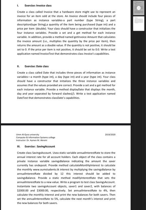 Solved 1. Exercise: Invoice class Create a class called | Chegg.com