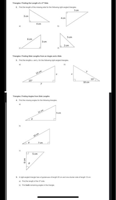 Solved Triangles: Finding the length Side Som 3 cm Som 6 cm | Chegg.com