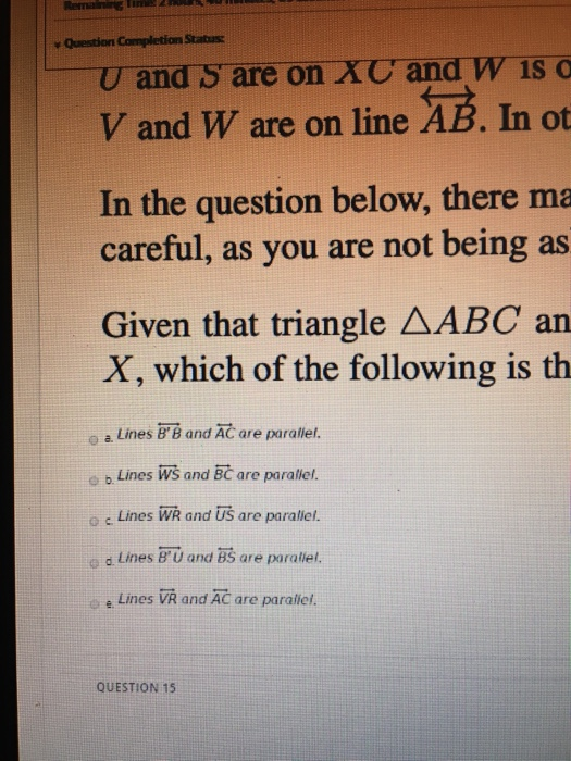 Solved A Y W In The Picture Above Triangle Aabc And 