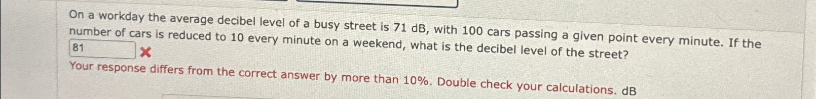 Solved On a workday the average decibel level of a busy | Chegg.com