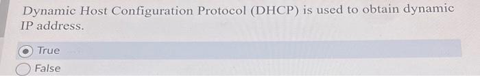 Solved Dynamic Host Configuration Protocol (DHCP) is used to | Chegg.com