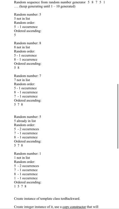 Solved occurrences. Write a template class, named | Chegg.com