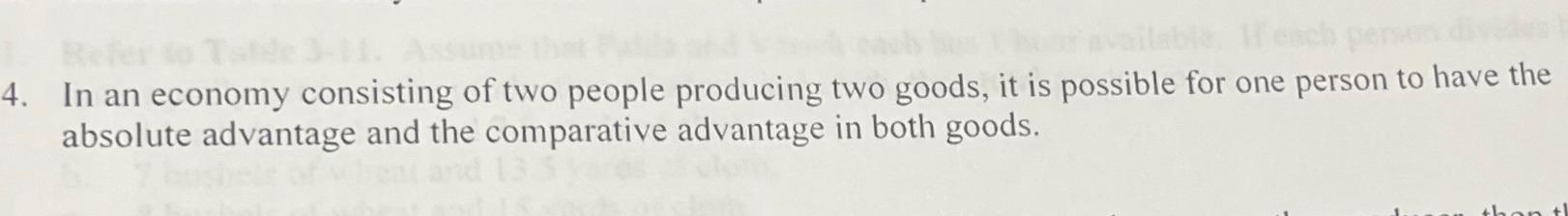 Solved In an economy consisting of two people producing two | Chegg.com
