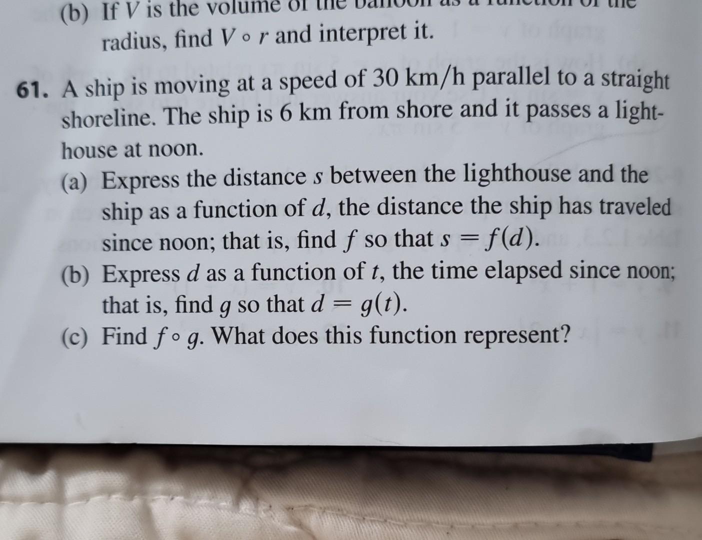 61. A ship is moving at a speed of \\( 30 | Chegg.com