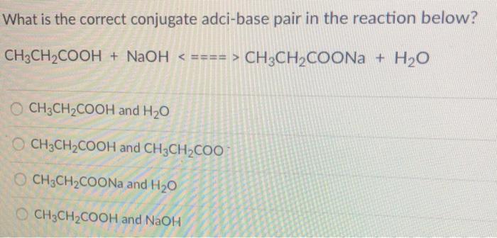 Solved What is the correct conjugate adci-base pair in the | Chegg.com