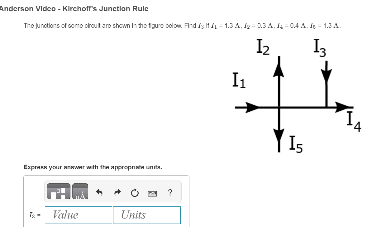 Solved Anderson Video - ﻿Kirchoff's Junction RuleThe | Chegg.com