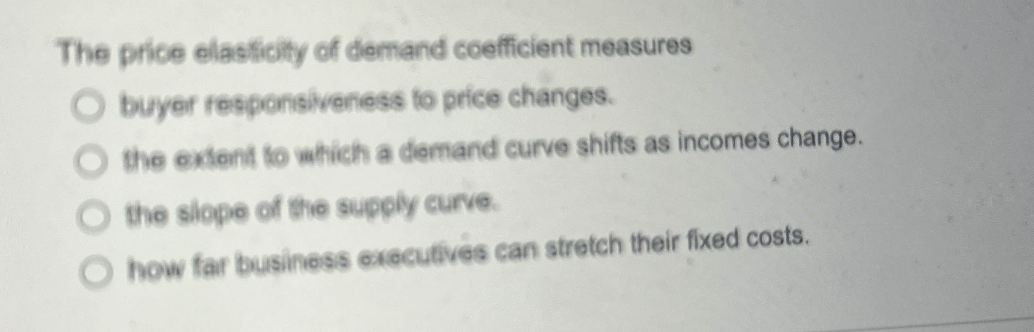 Solved The price elasticity of demand coefficient | Chegg.com