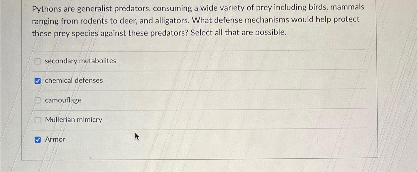 Solved Pythons Are Generalist Predators Consuming A Wide 