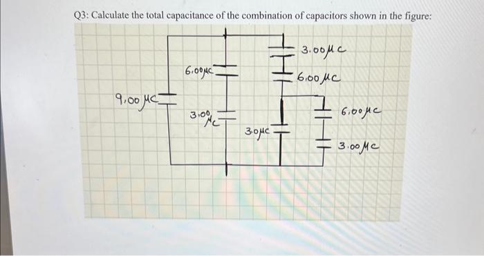 Solved Q3: Calculate the total capacitance of the | Chegg.com