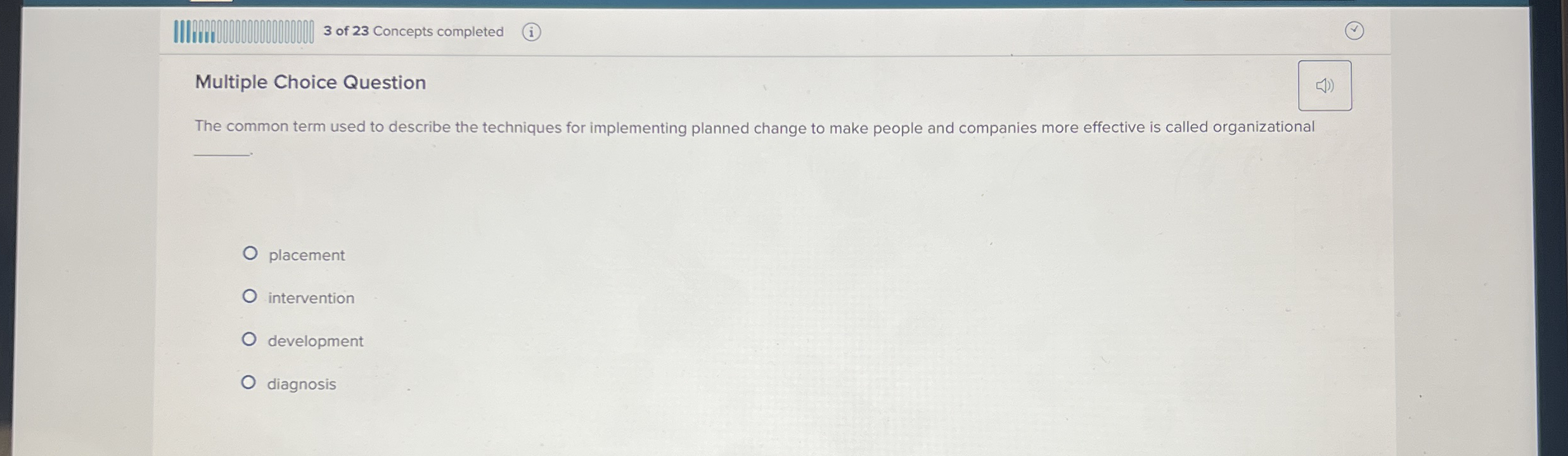 Solved 3 ﻿of 23 ﻿Concepts completedMultiple Choice | Chegg.com