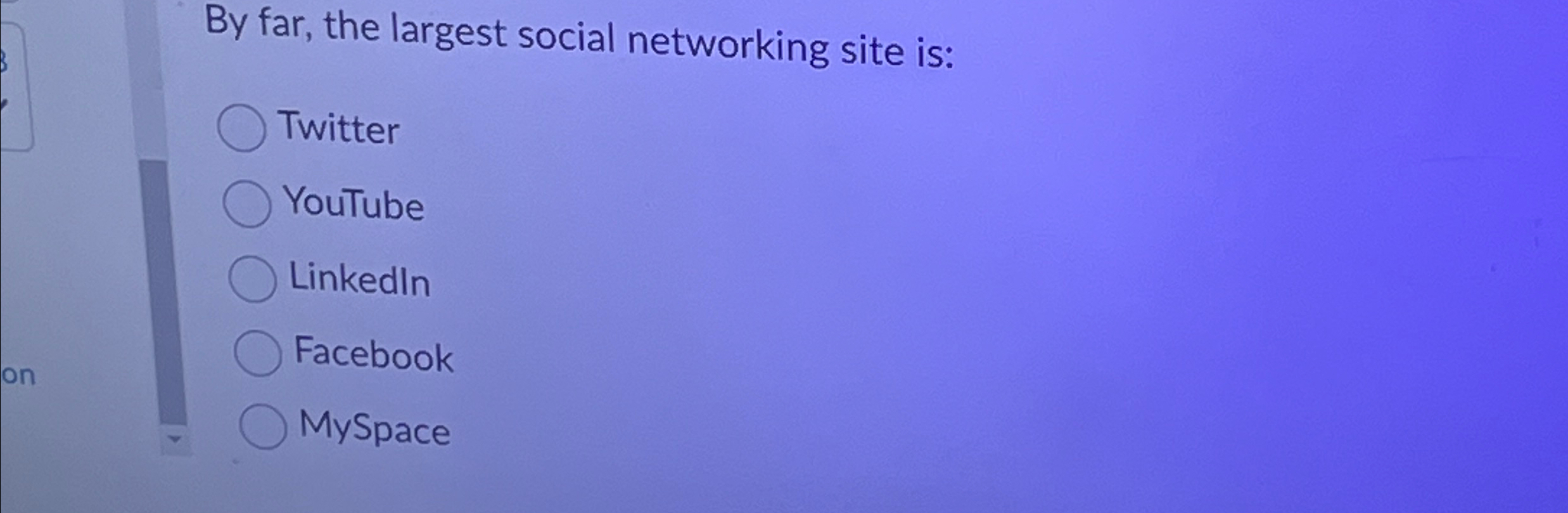 Solved By far, the largest social networking site | Chegg.com