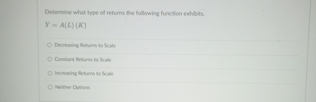 Solved Determine what type of returns the following function | Chegg.com