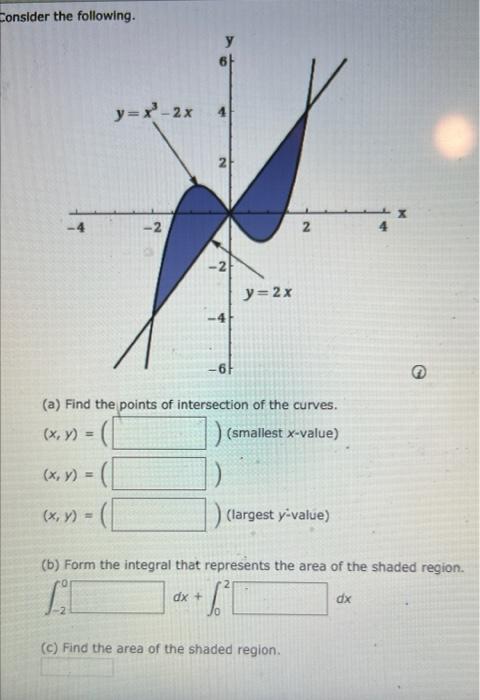 Solved Consider the following. | Chegg.com