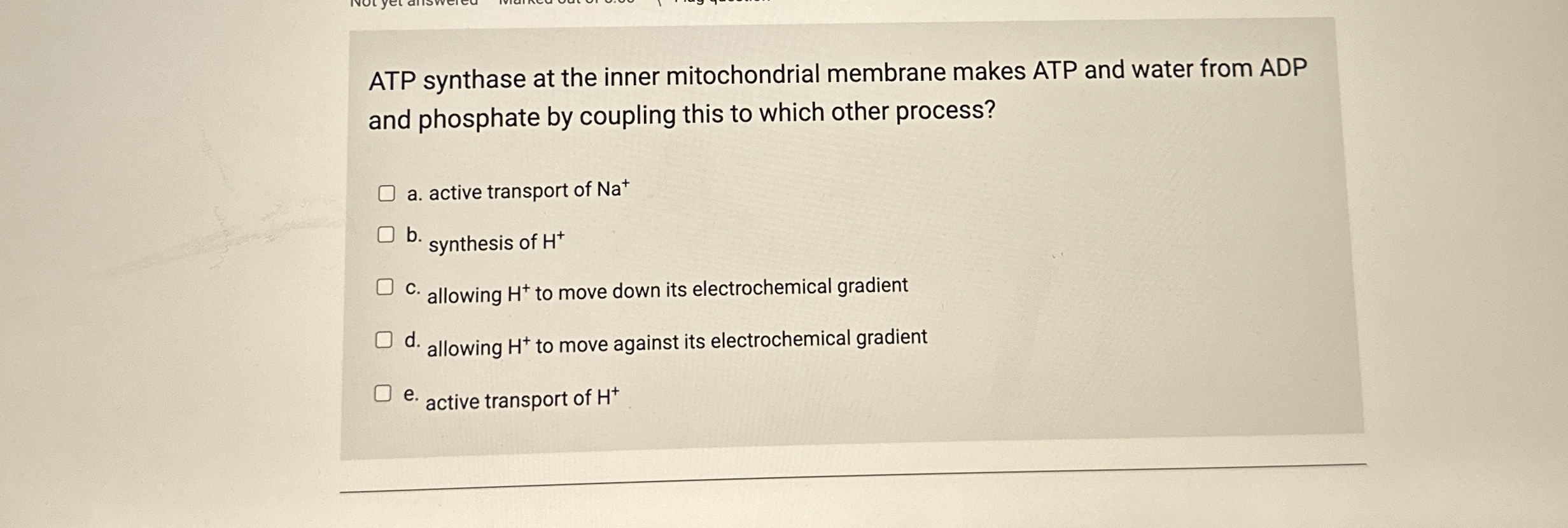 Solved ATP synthase at the inner mitochondrial membrane | Chegg.com
