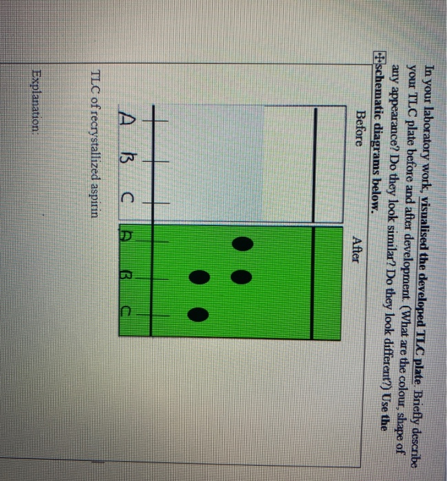 Solved In your laboratory work, visualised the developed TLC | Chegg.com