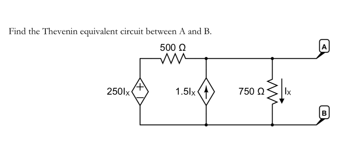Solved Find the Thevenin equivalent circuit between A and B. | Chegg.com