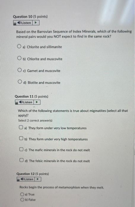 Solved Blueschist facies is indicative of what specific | Chegg.com