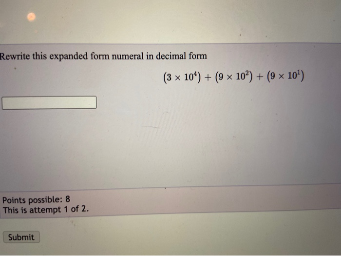 Solved Rewrite this expanded form numeral in decimal form (3 | Chegg.com