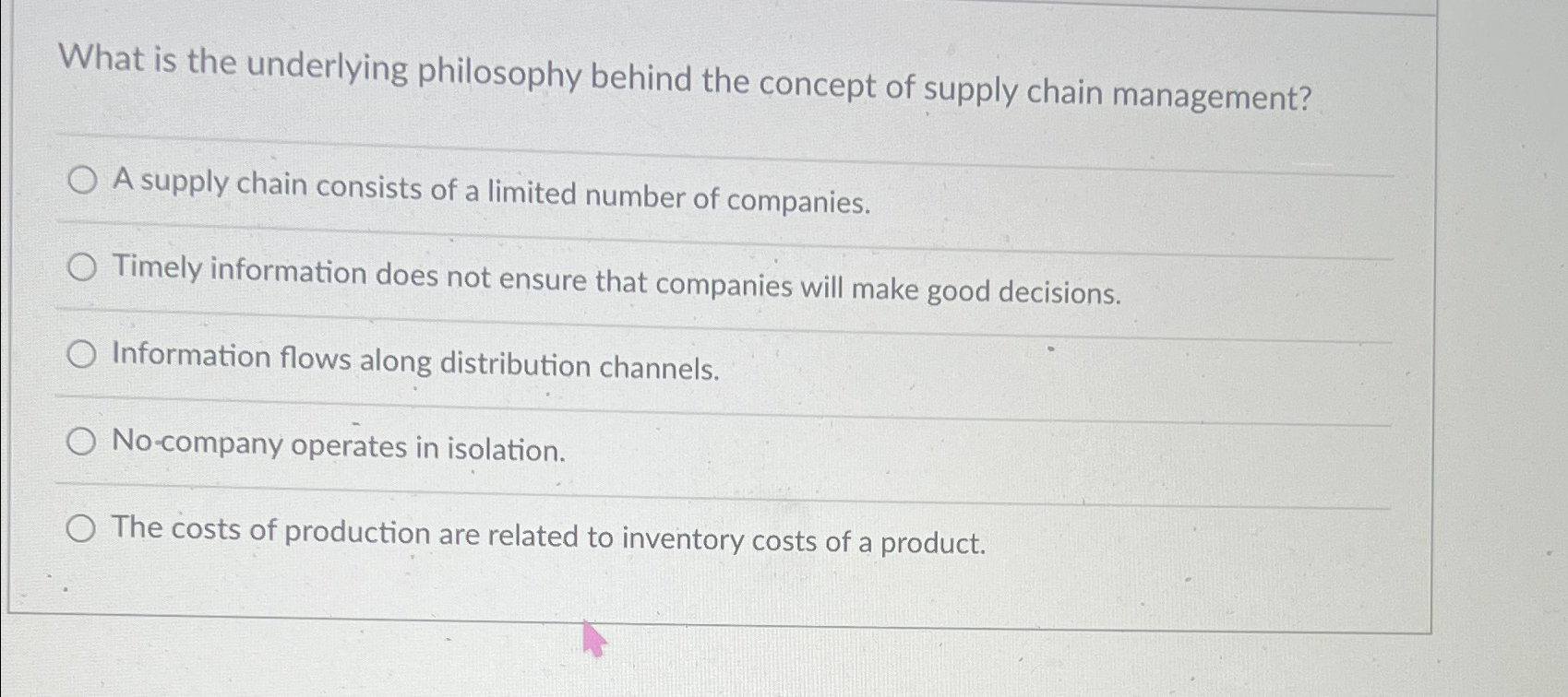 Solved What is the underlying philosophy behind the concept | Chegg.com