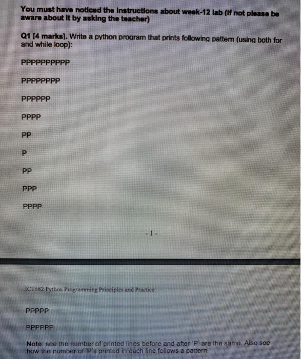 Solved You must have noticed the Instructions about week-12 | Chegg.com