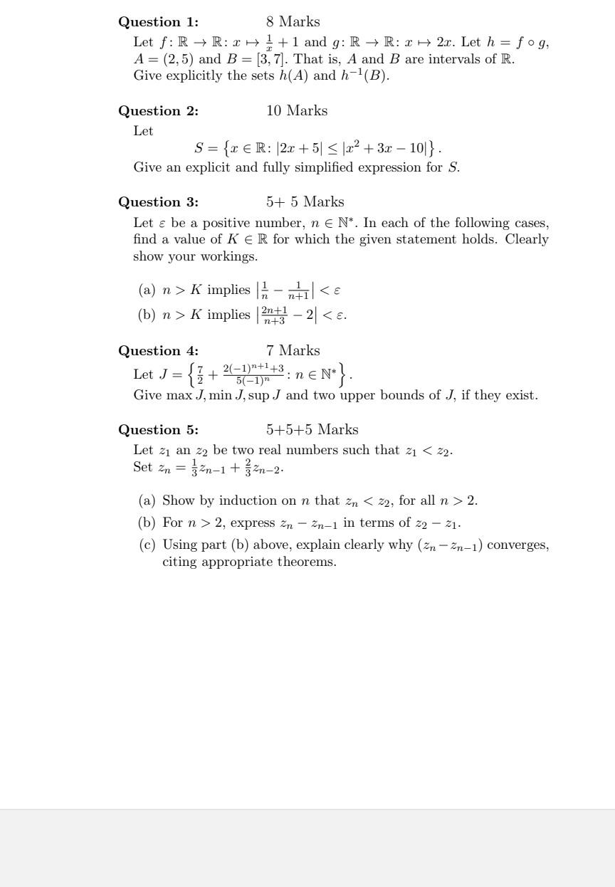 Solved Question 1: 8 Marks Let f:R→R:x↦x1+1 and g:R→R:x↦2x. | Chegg.com