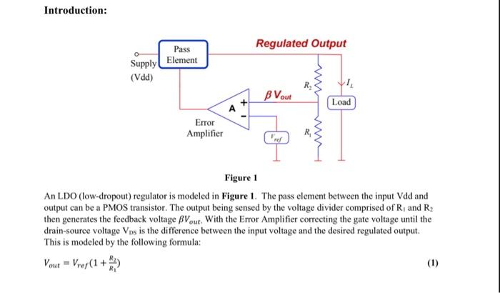 Solved Introduction: Figure 1 An LDO (low-dropout) regulator | Chegg.com