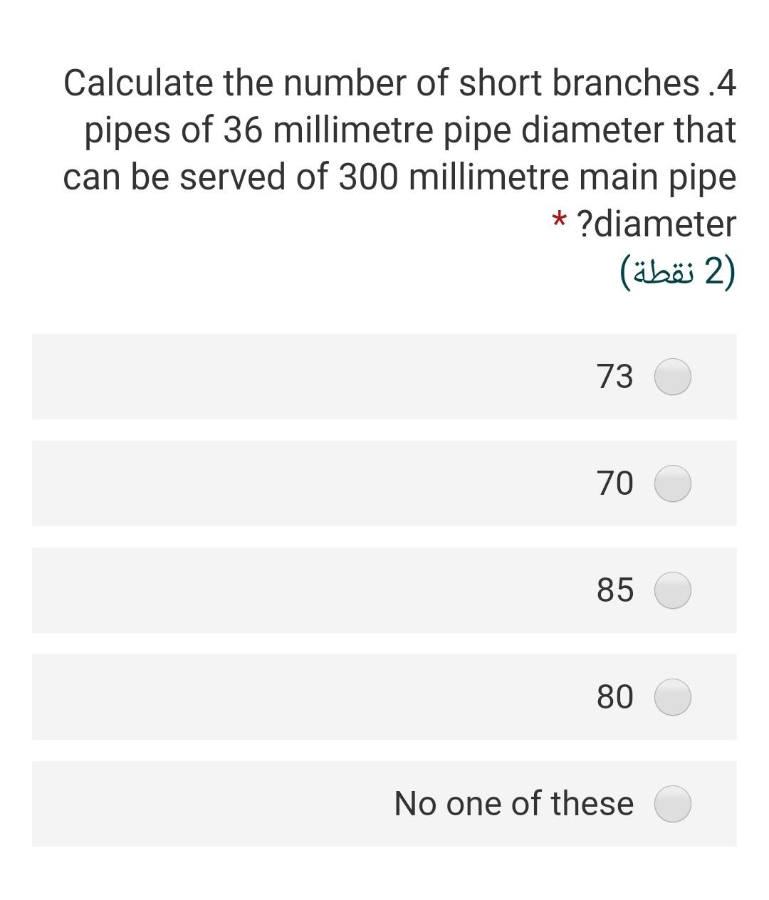 Solved Calculate the number of short branches.4 pipes of 36 | Chegg.com