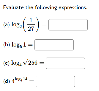 Solved Evaluate the following | Chegg.com