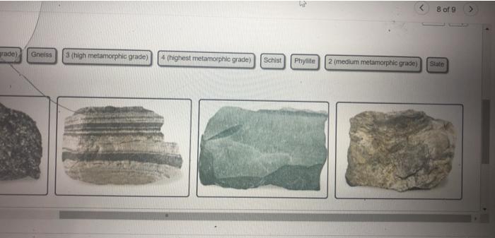Solved Part A Identify the foliated metamorphic rocks shown | Chegg.com