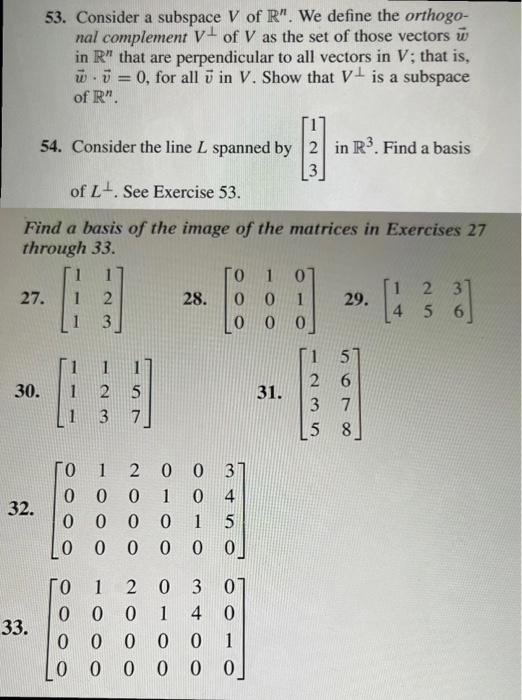 Solved of L. See Exercise 53. Find a basis of the image of | Chegg.com