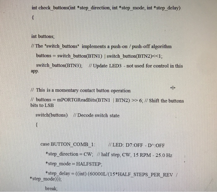 (15 points) Below is the function check_buttons from | Chegg.com