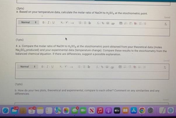 Solved (2pts) e. Based on your temperature date, calculate | Chegg.com