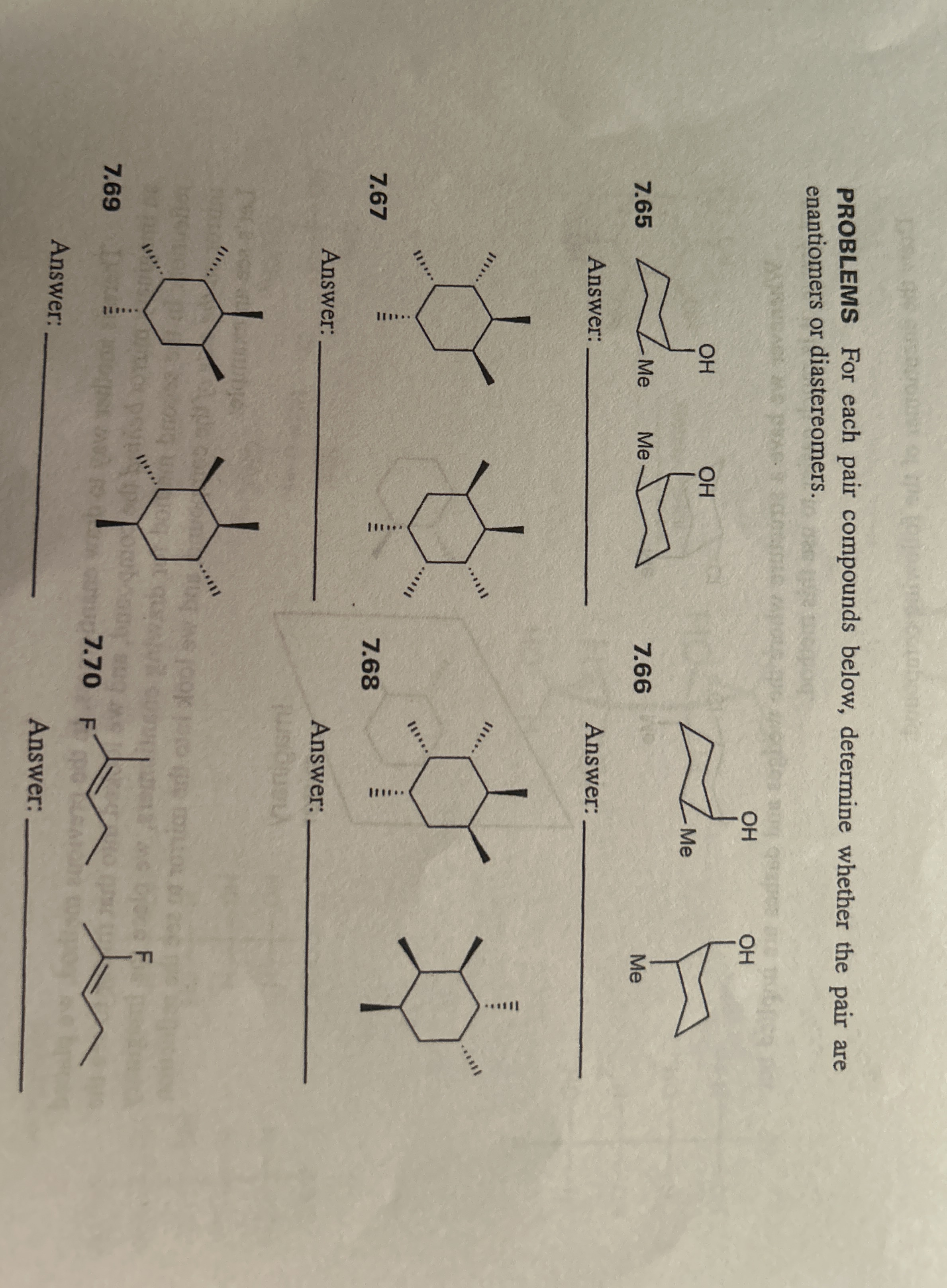 Solved PROBLEMS For each pair compounds below, determine | Chegg.com