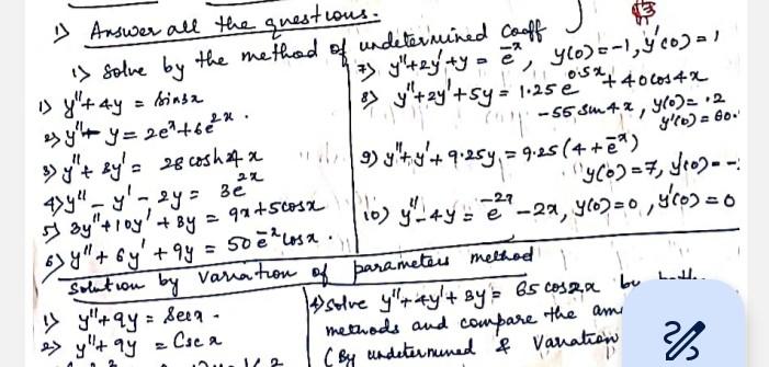 Solved 1) Answer all the questions. 1) Solve by the method | Chegg.com