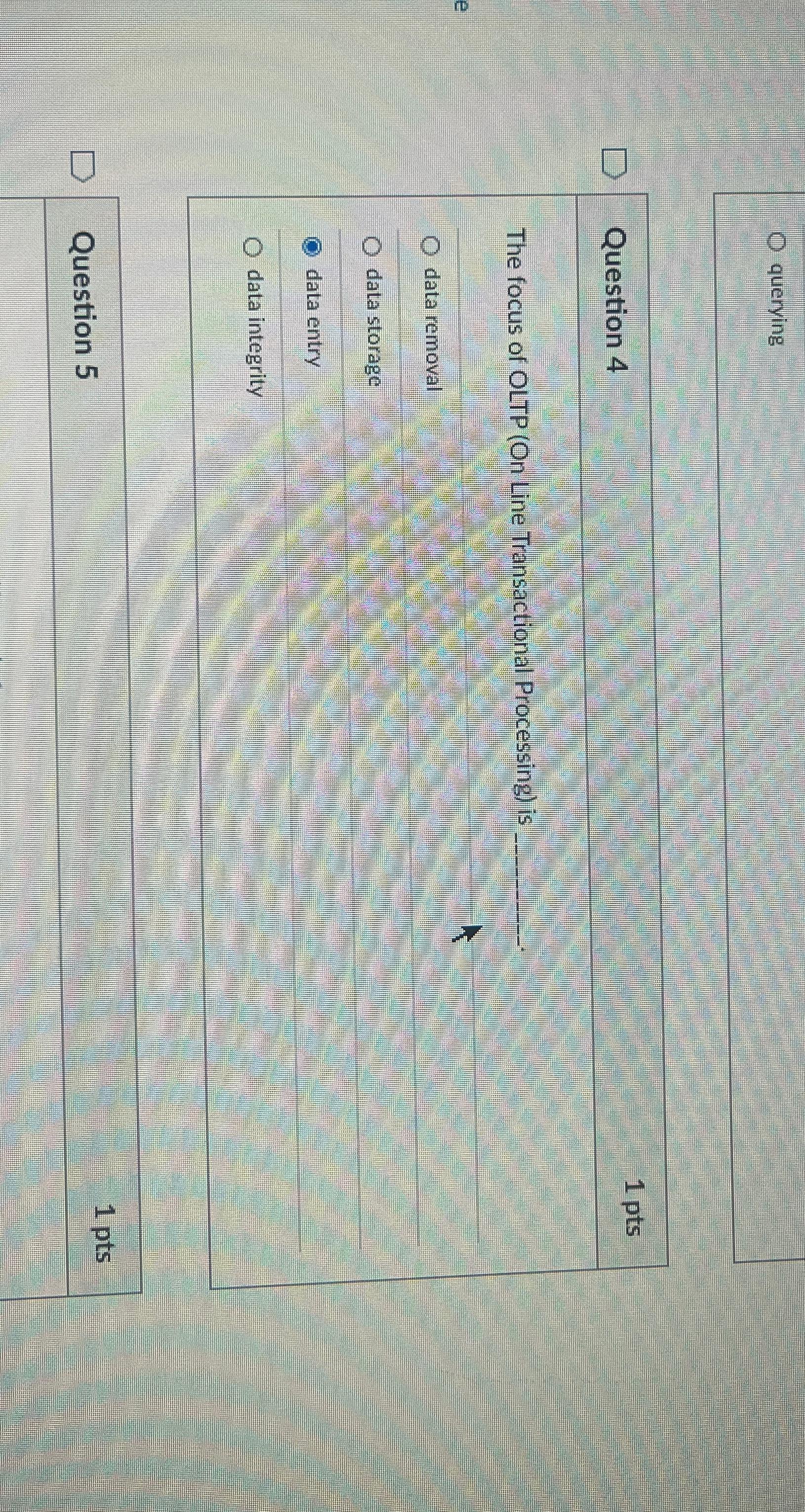 Solved queryingQuestion 41 ﻿ptsThe focus of OLTP (On Line | Chegg.com