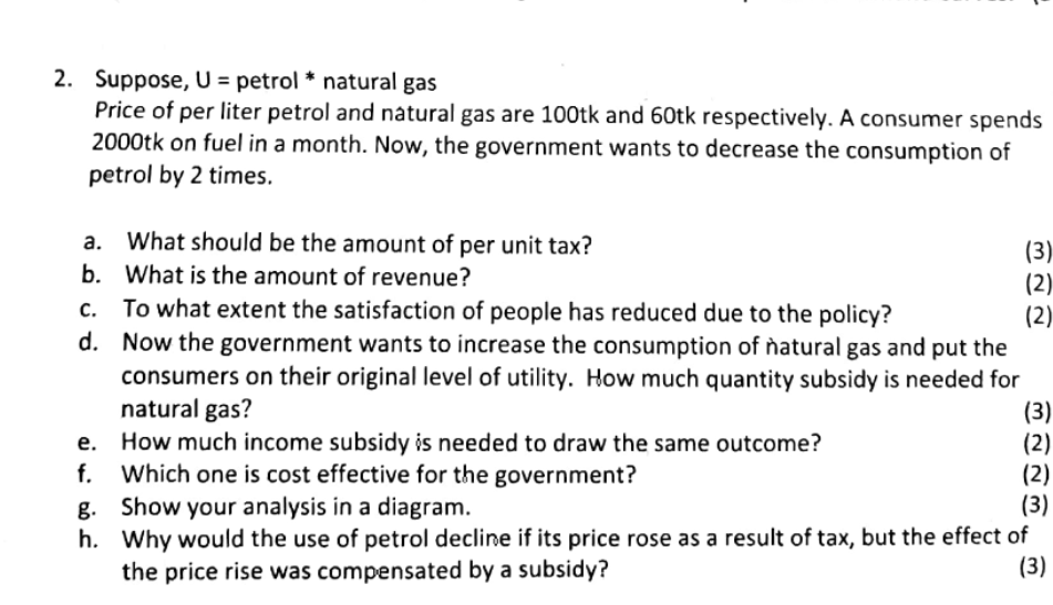 Solved 2 Suppose U Petrol Natural Gas Price Of Per Chegg