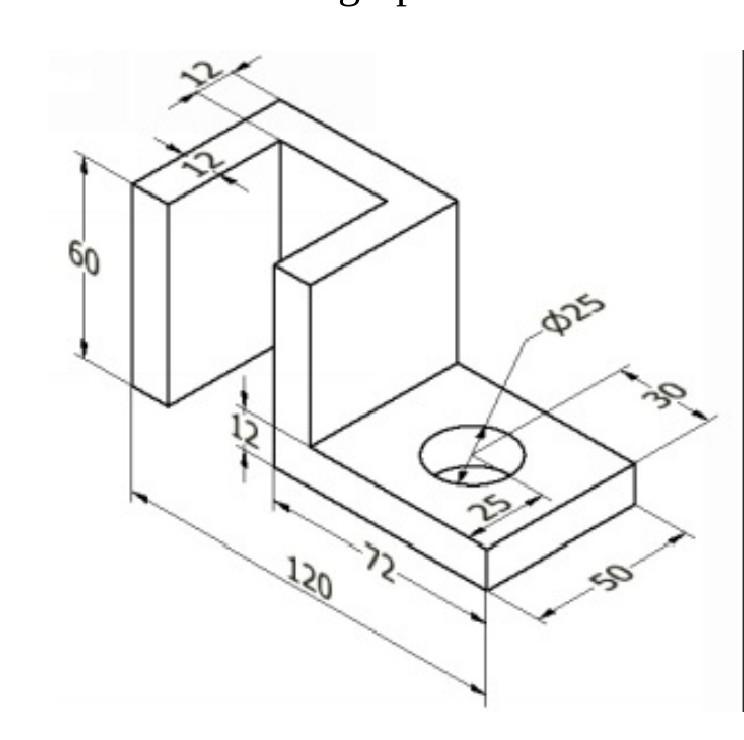 Solved Give the third angle orthographic projection of the | Chegg.com