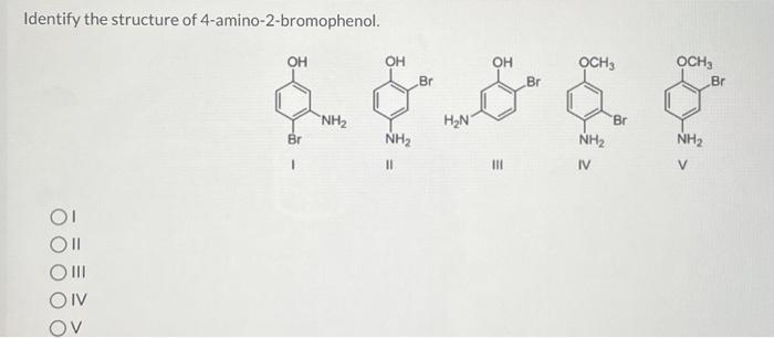 Solved Identify the structure of 4-amino-2-bromophenol. OI | Chegg.com