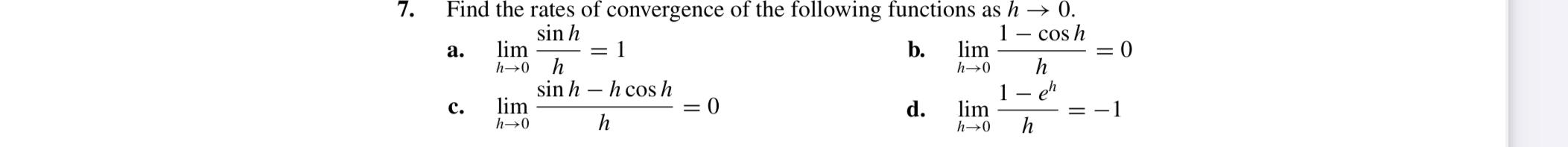 Solved Find the rates of convergence of the following | Chegg.com