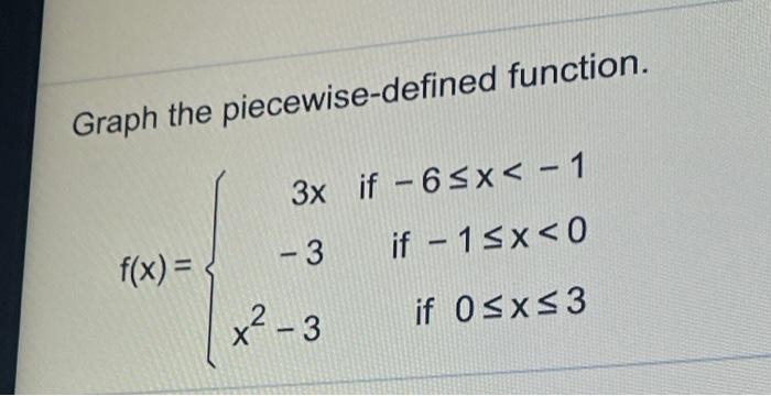 Solved Graph the piecewise-defined function. 3x if - 65x