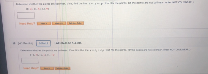 Solved Determine whether the points are collinear. If so, | Chegg.com