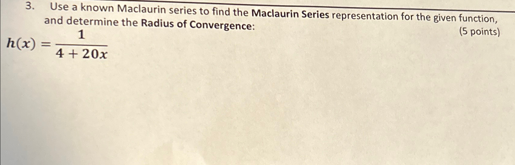 Solved Use a known Maclaurin series to find the Maclaurin | Chegg.com