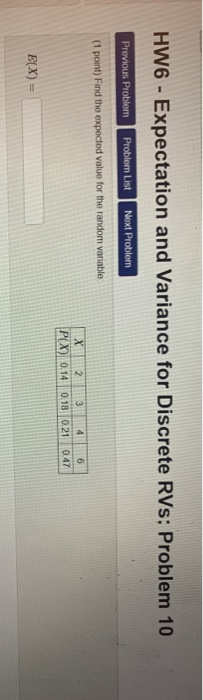 Solved HW6 - Expectation and Variance for Discrete RVs; | Chegg.com